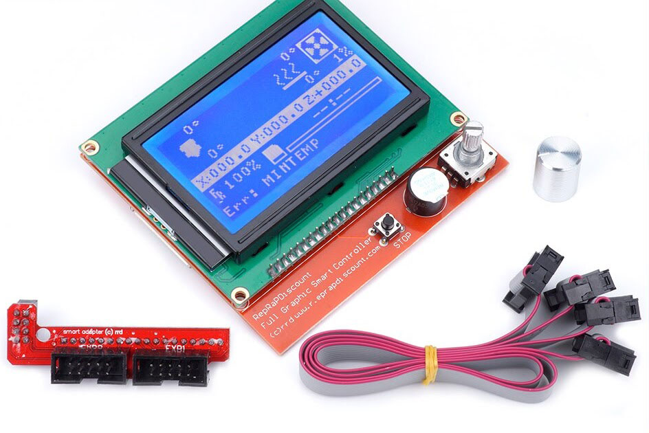 کنترلر و نمایشگر گرافیکی ۶۴*۱۲۸ پرینتر سه بعدی RepRap LCD Shield - وک شاپ